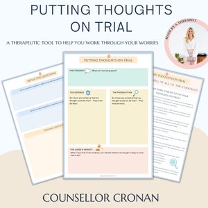 Putting Your Thoughts on Trial Worksheet. Catastrophizing. Thinking ...