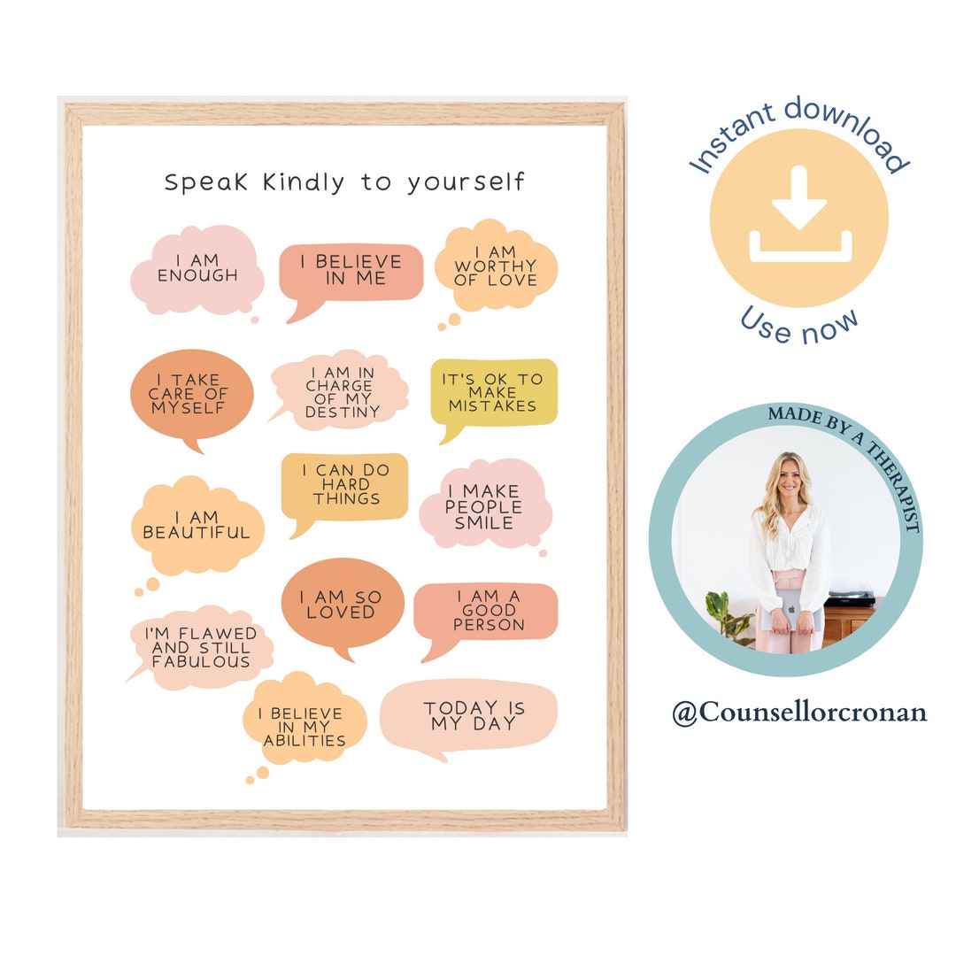 Affirmations Poster, Therapy Office Art, Calming Corner, Mental Health ...