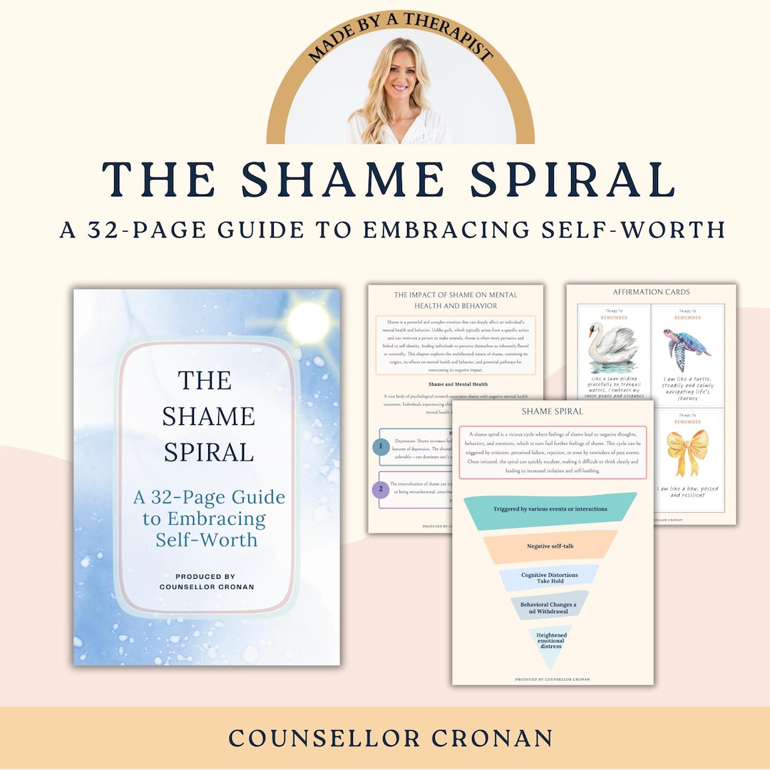 The Shame Spiral Therapy Worksheets for Better Self-worth. Self-care ...
