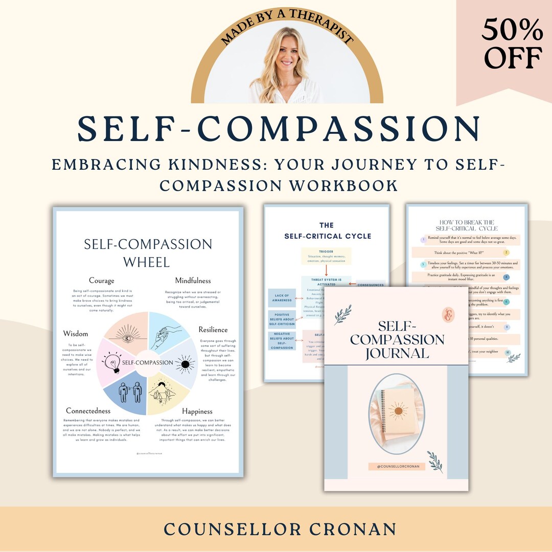 Self-compassion Therapeutic Workbook. Therapy Journal, Therapy ...