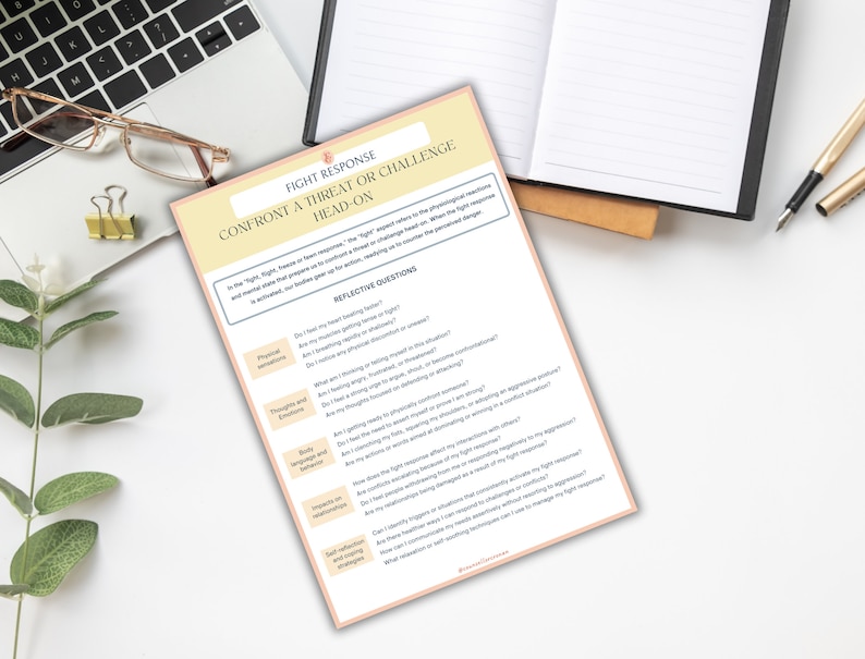 The Fight or Flight Response Workbook, Therapy Worksheets, Stress ...