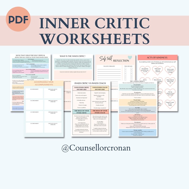 Inner Critic Workbook Self Help Self Healing Mental Health - Etsy