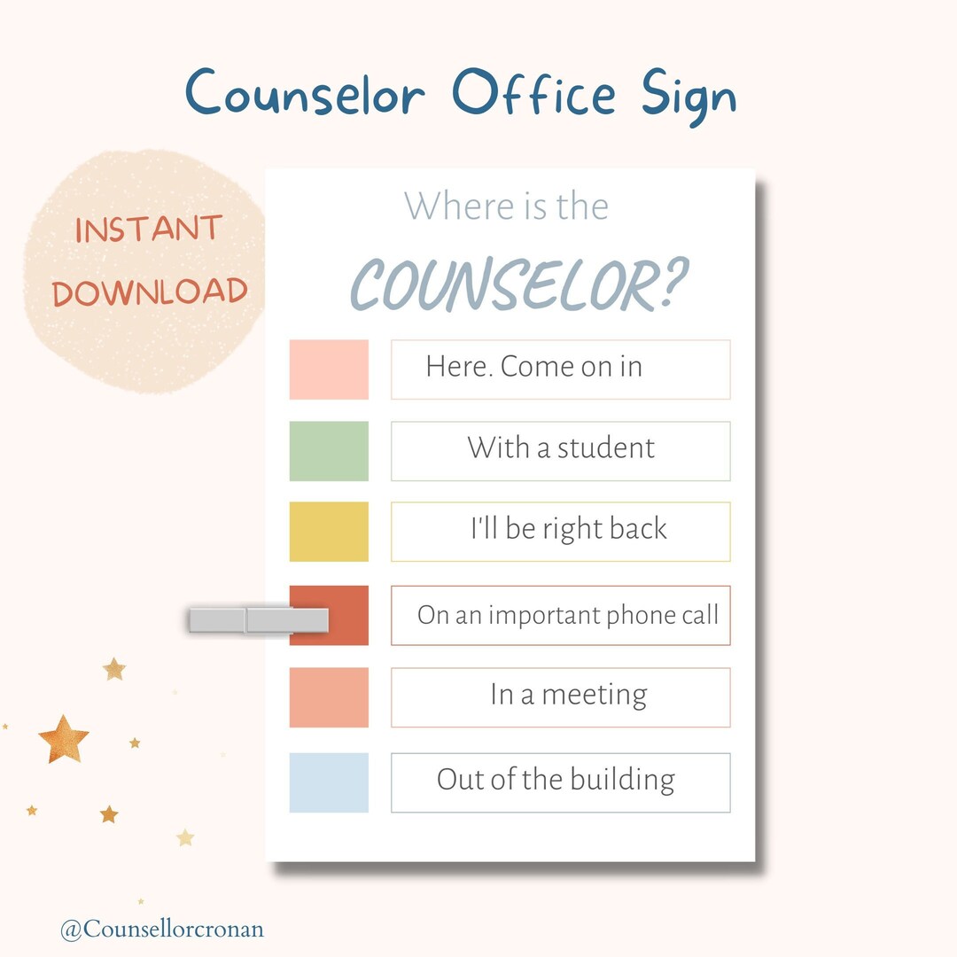 Where is the Counselor Office Sign, Therapy Office Decor, School ...