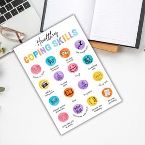 Healthy Coping Skills Watercolor Poster. Therapy Poster. Coping ...