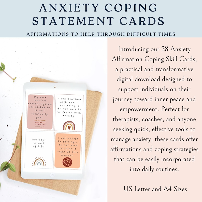 Anxiety Cards, Coping Skills, Therapy Tools, Mindfulness Cards, DBT ...