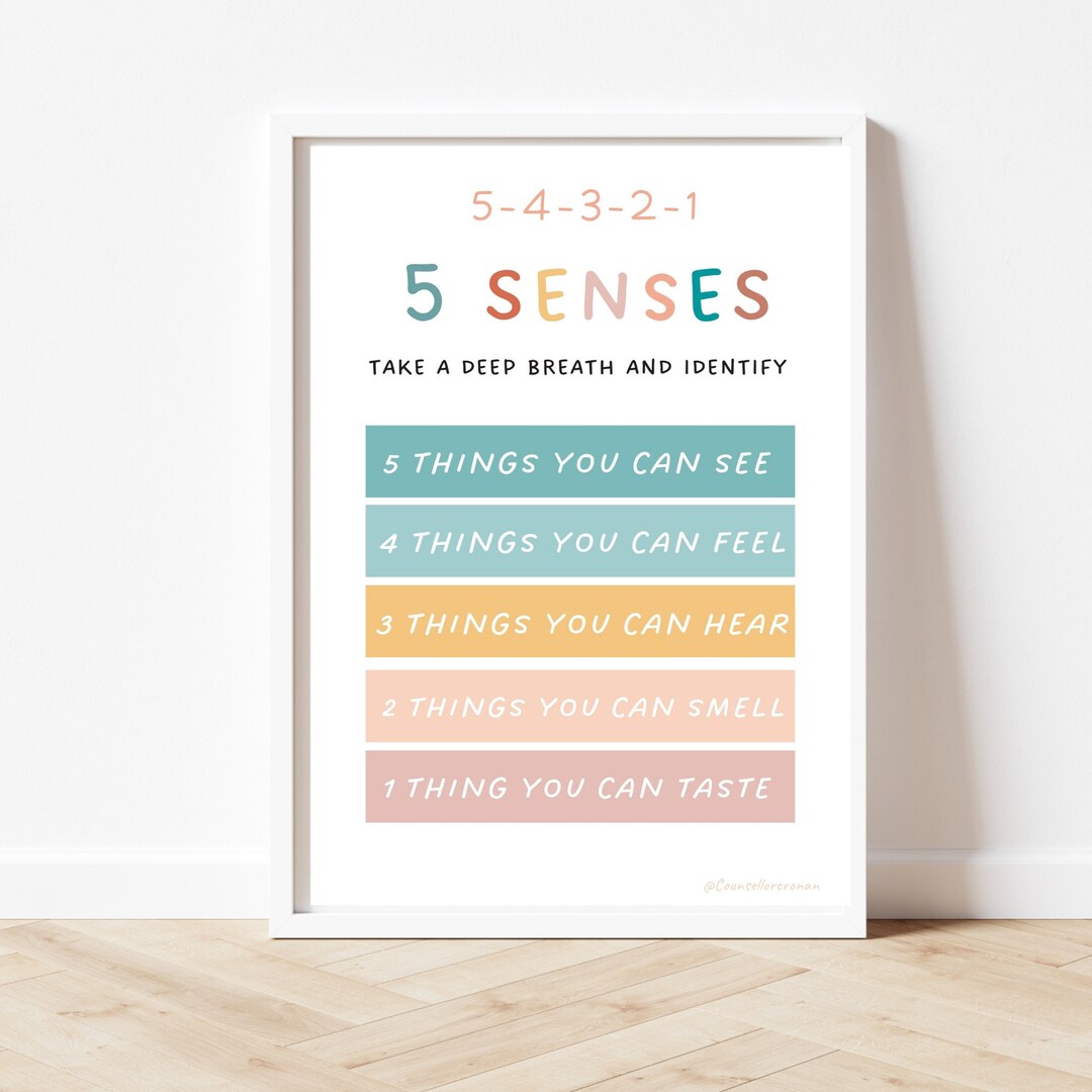 Senses Calming Poster, Calming Down Corner, Therapy Office Decor ...