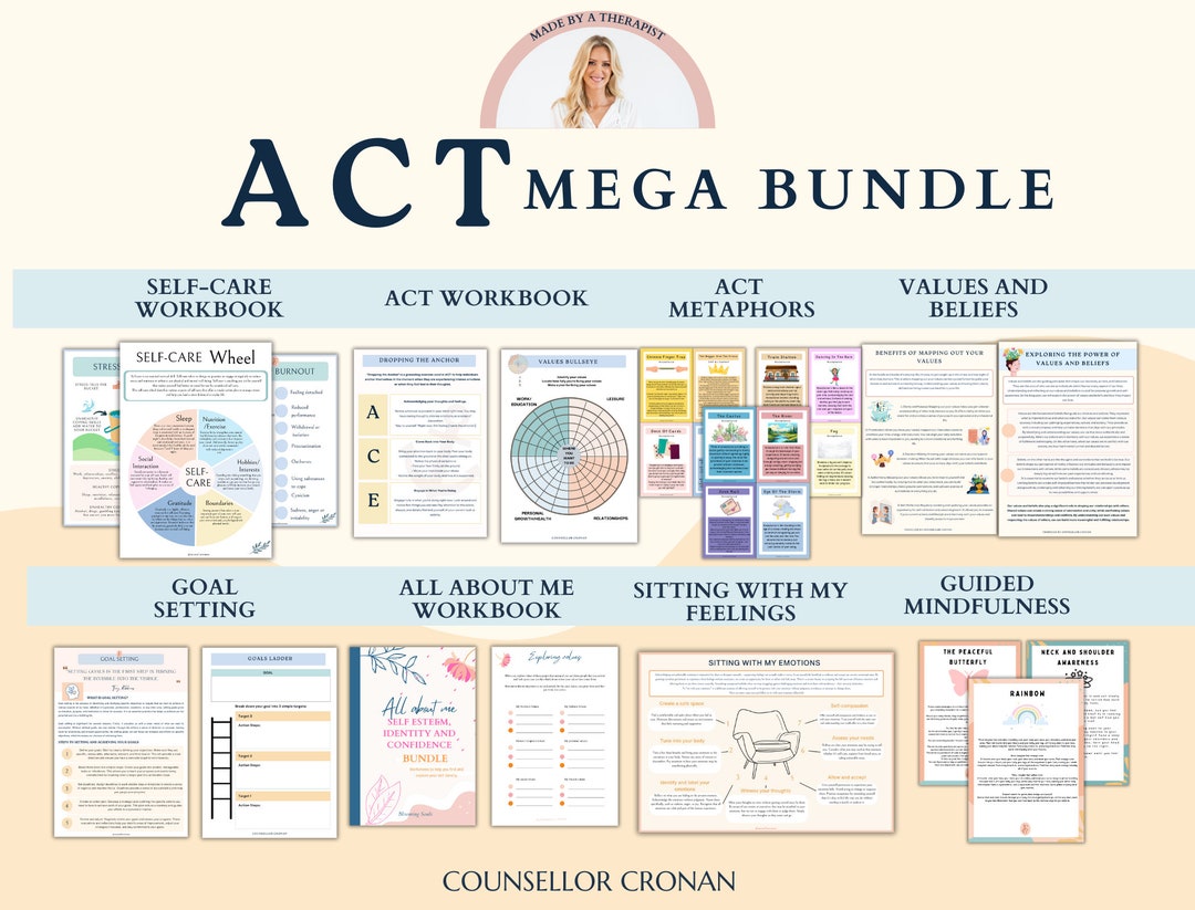 ACT Ultimate Workbook Bundle for Therapists, Individuals, Parents and ...