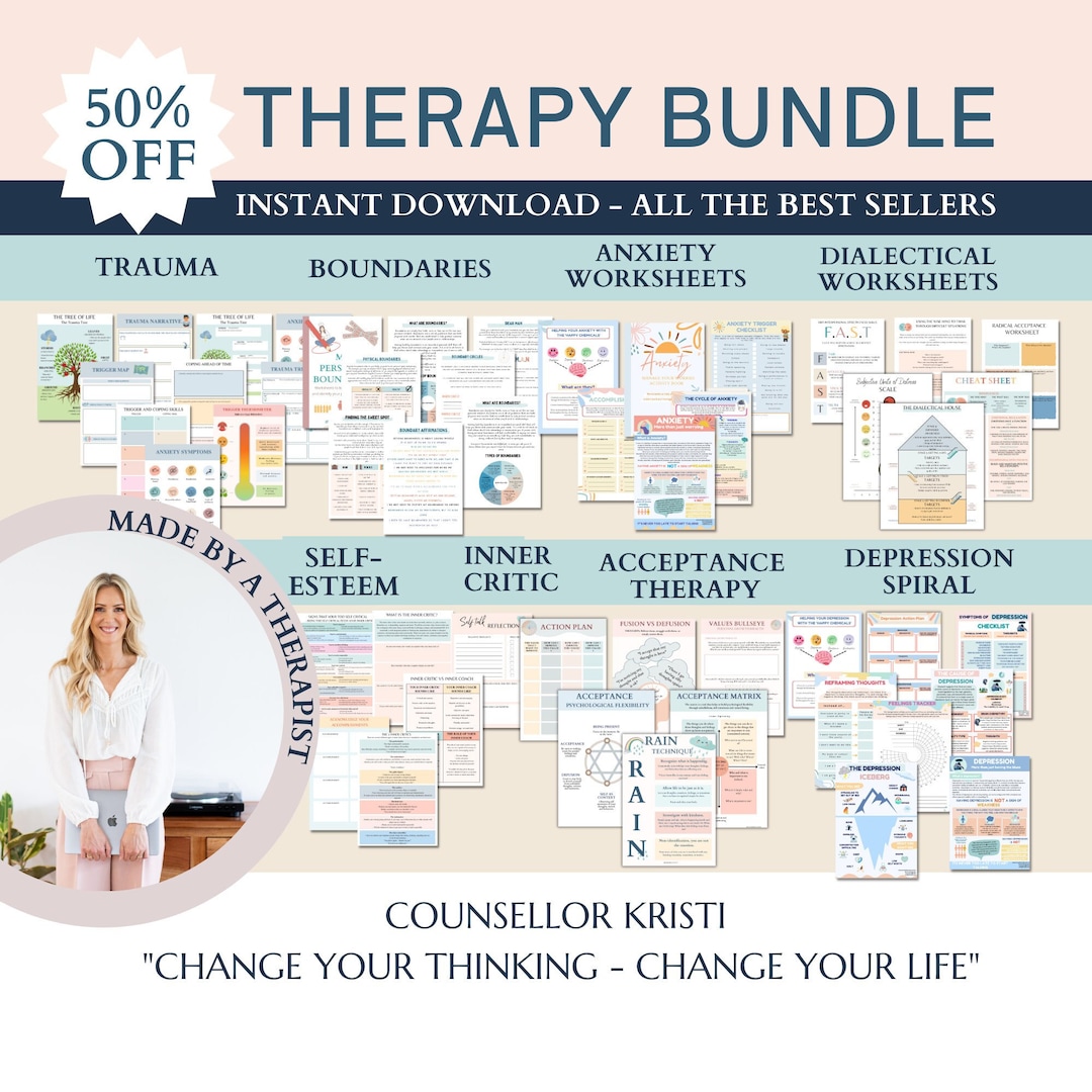 Therapy Worksheet Bundle Psychology Resources Inner Critic - Etsy