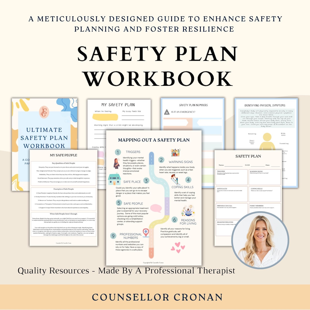 Safety Plan Worksheets, Crisis Plan Workbook, Counseling Tool, BPD ...