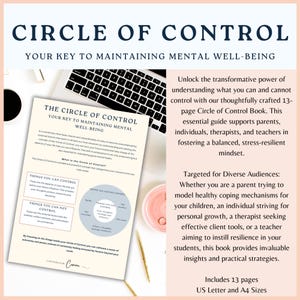 Circle of Control Worksheets, Anxiety Relief Workbook, Self Regulation ...