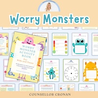 My Worry Monster Workbook, Kids Anxiety Coloring Book, Coping Skills ...