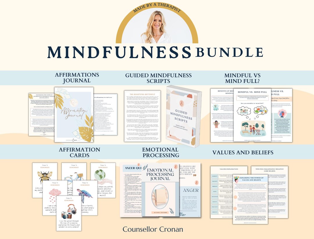 Mindfulness Bundle. Therapeutic Coping Skills and Strategies, Self-care ...