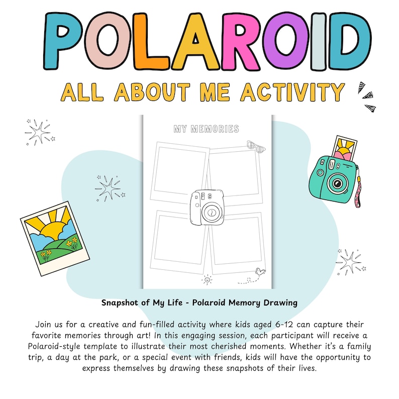 Polaroid All About Me Craft Activity. Creating Colorful Memories. PDF ...