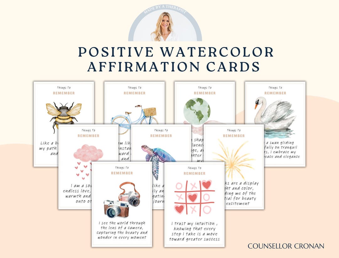 Positive Watercolor Affirmation Cards. Positive Thinking. Positive ...