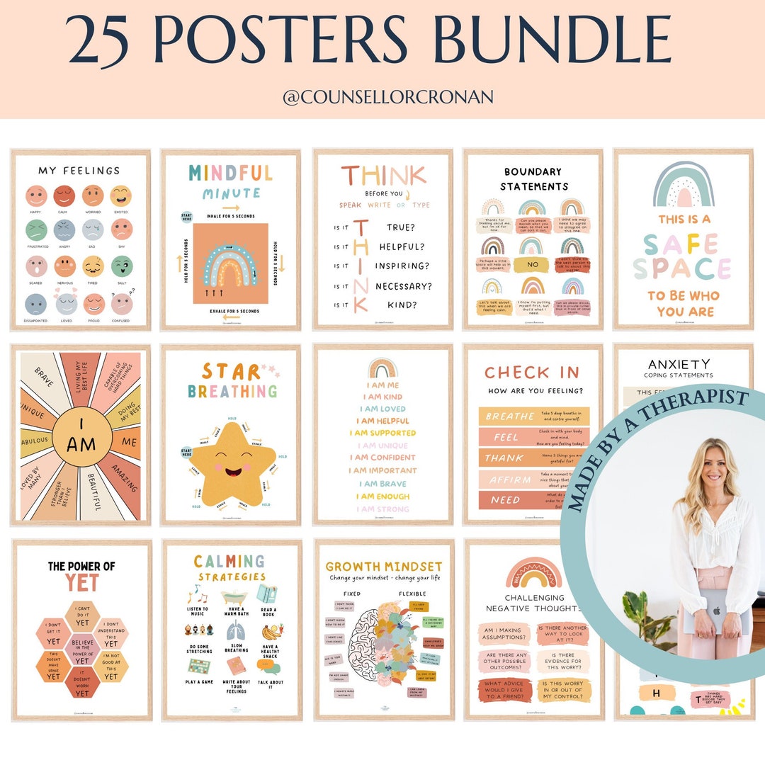 25 Poster Mega Bundle Social-emotional Learning Kids Calming - Etsy