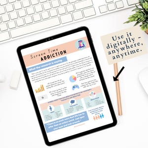 Screen Time Addiction Worksheets, Kids Therapy, Child Therapist ...