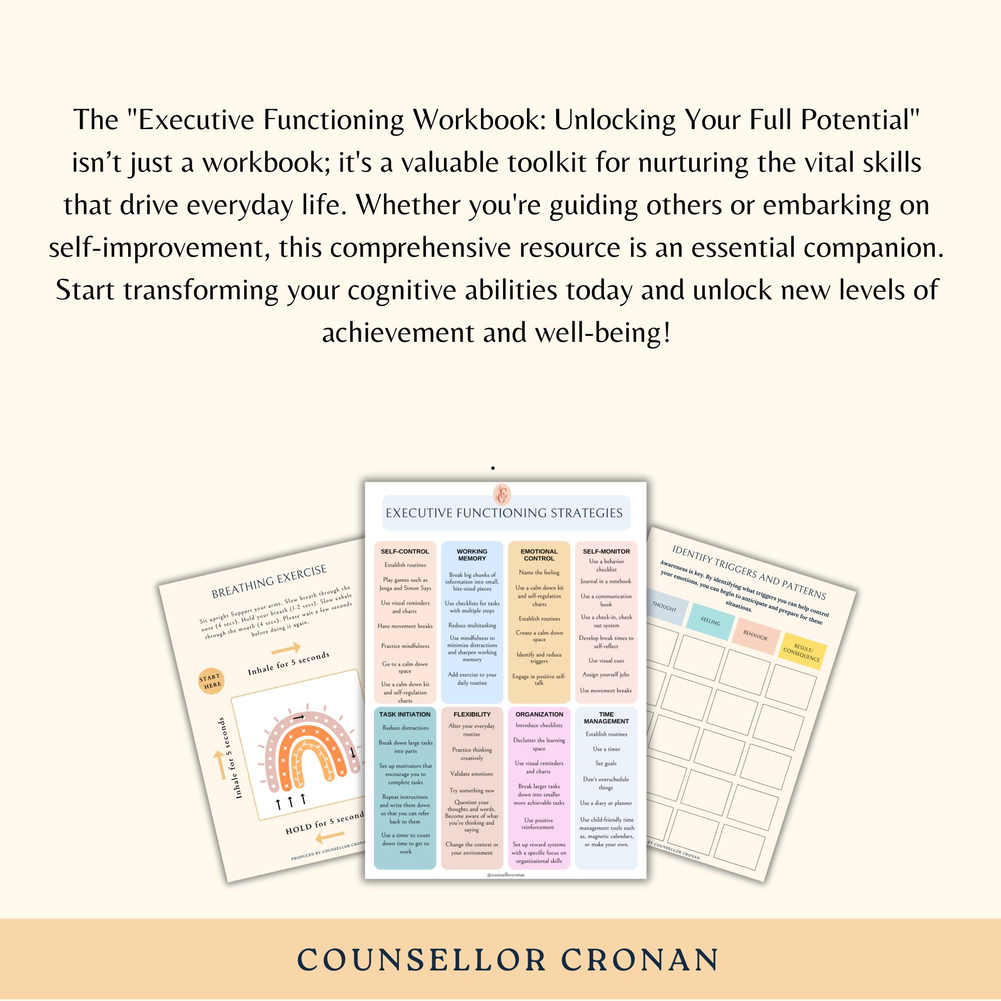 Executive Functioning Wheel and Strategies, ADHD, Autism, Coping Skills, Mental Health ...