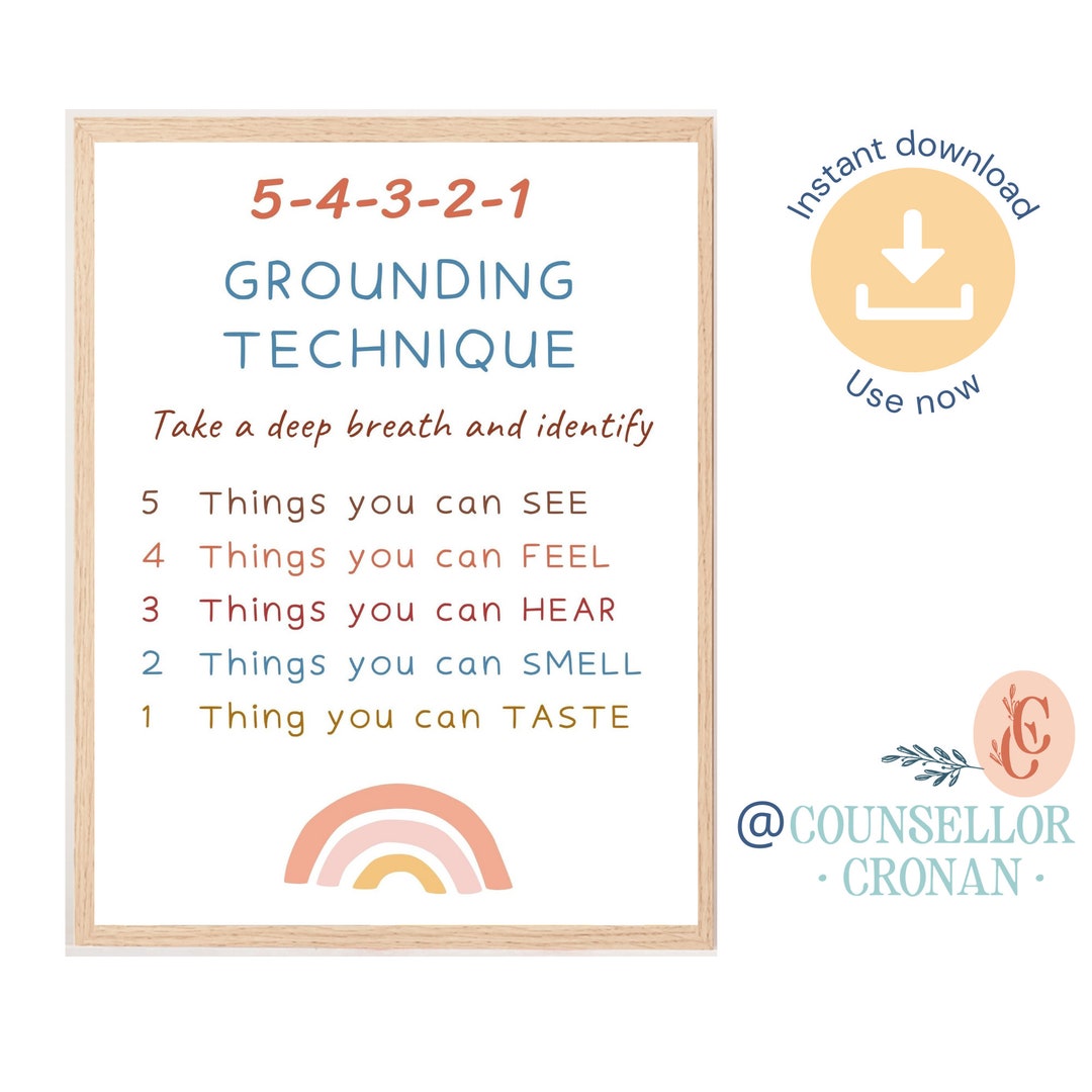 Grounding Technique, Calming Strategies, Counselor Office,cbt, Mental ...