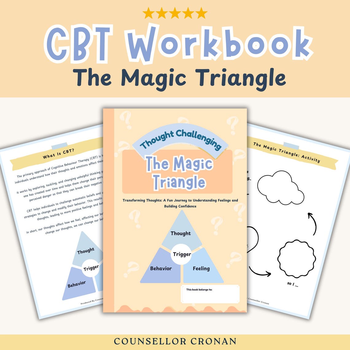 Thought Challenging Activity for Kids, Therapy Worksheets, Therapy Tool ...