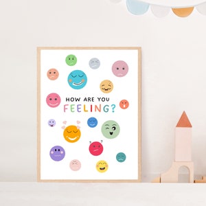 Rainbow Feelings Chart, Emotions Print, Calm Down Corner, Self ...