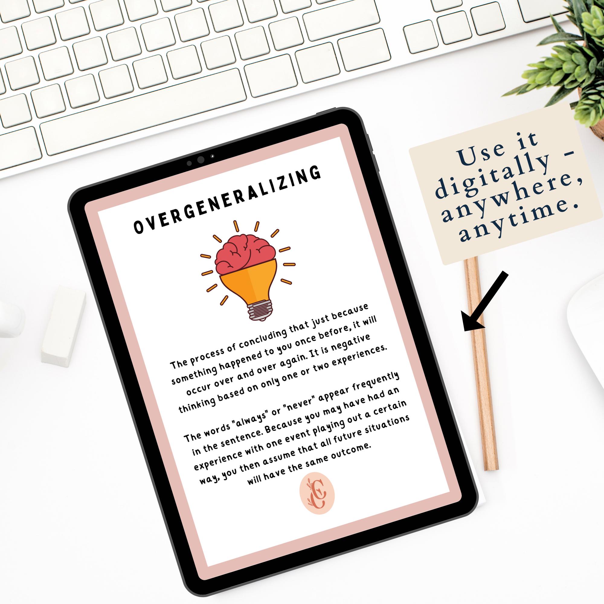 Unhelpful Thinking Cards, Cognitive Bias, Mindfulness Cards, Cognitive ...