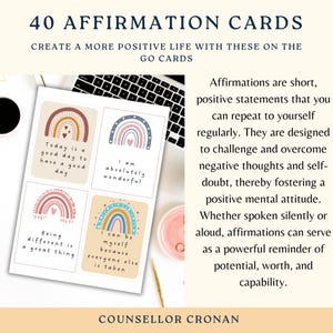 Affirmation Cards, Positive Quote Flash Cards, Affirmations Cards, Self ...