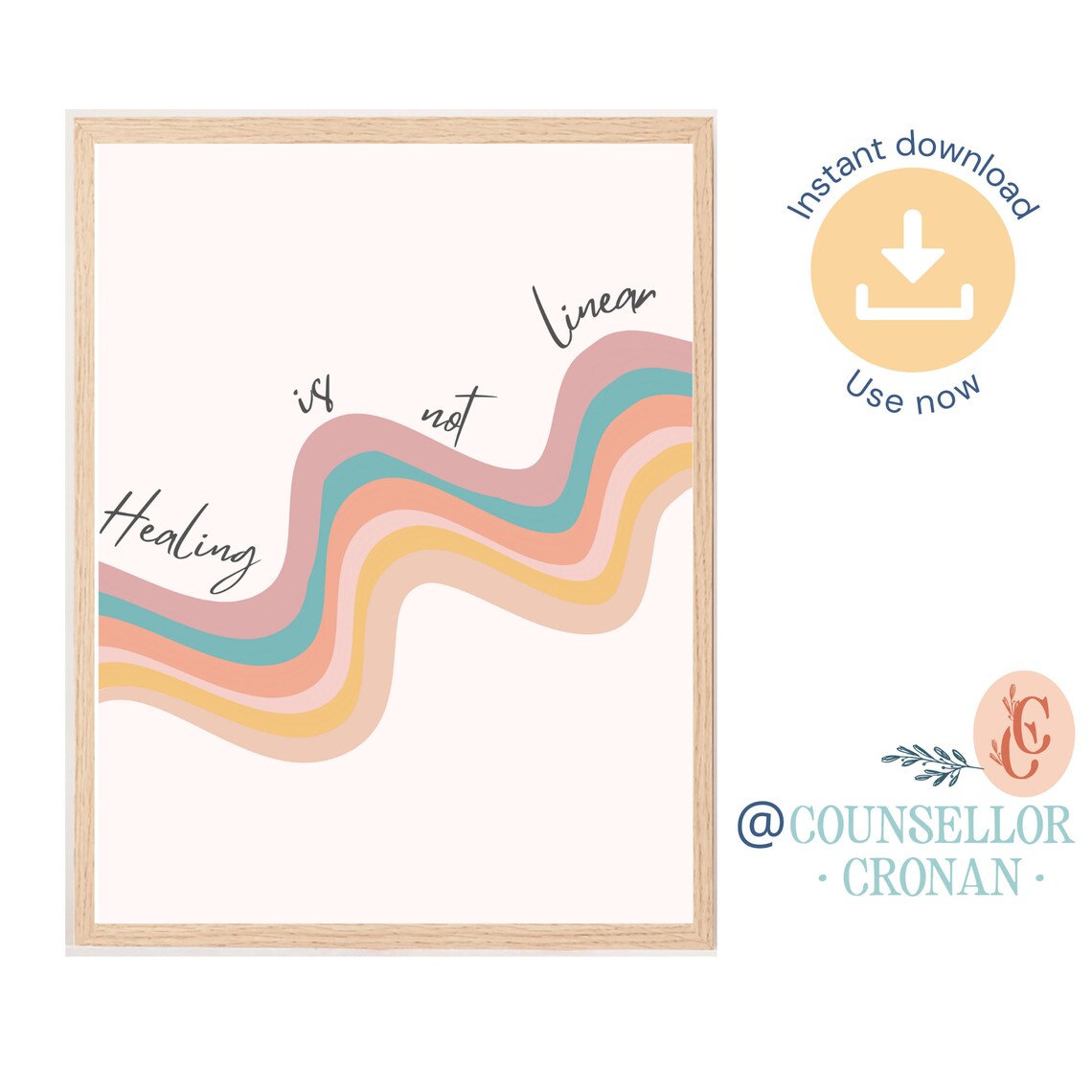 Healing is Not Linear Print Therapist Office Decor Wall Art - Etsy ...