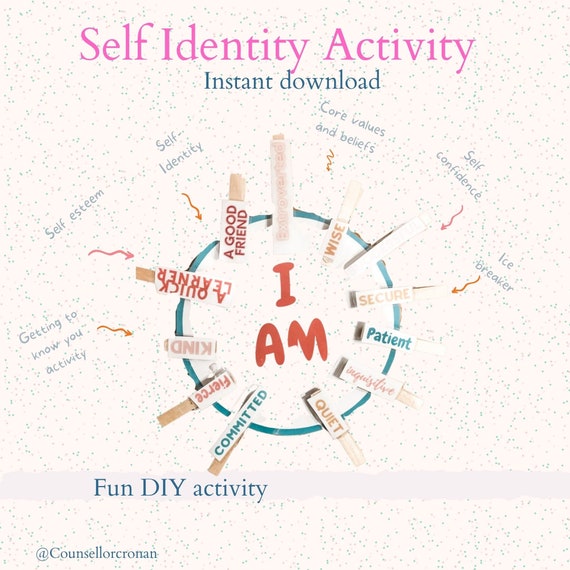 Self Identity Activity Instant Download DIY Worksheet | Etsy