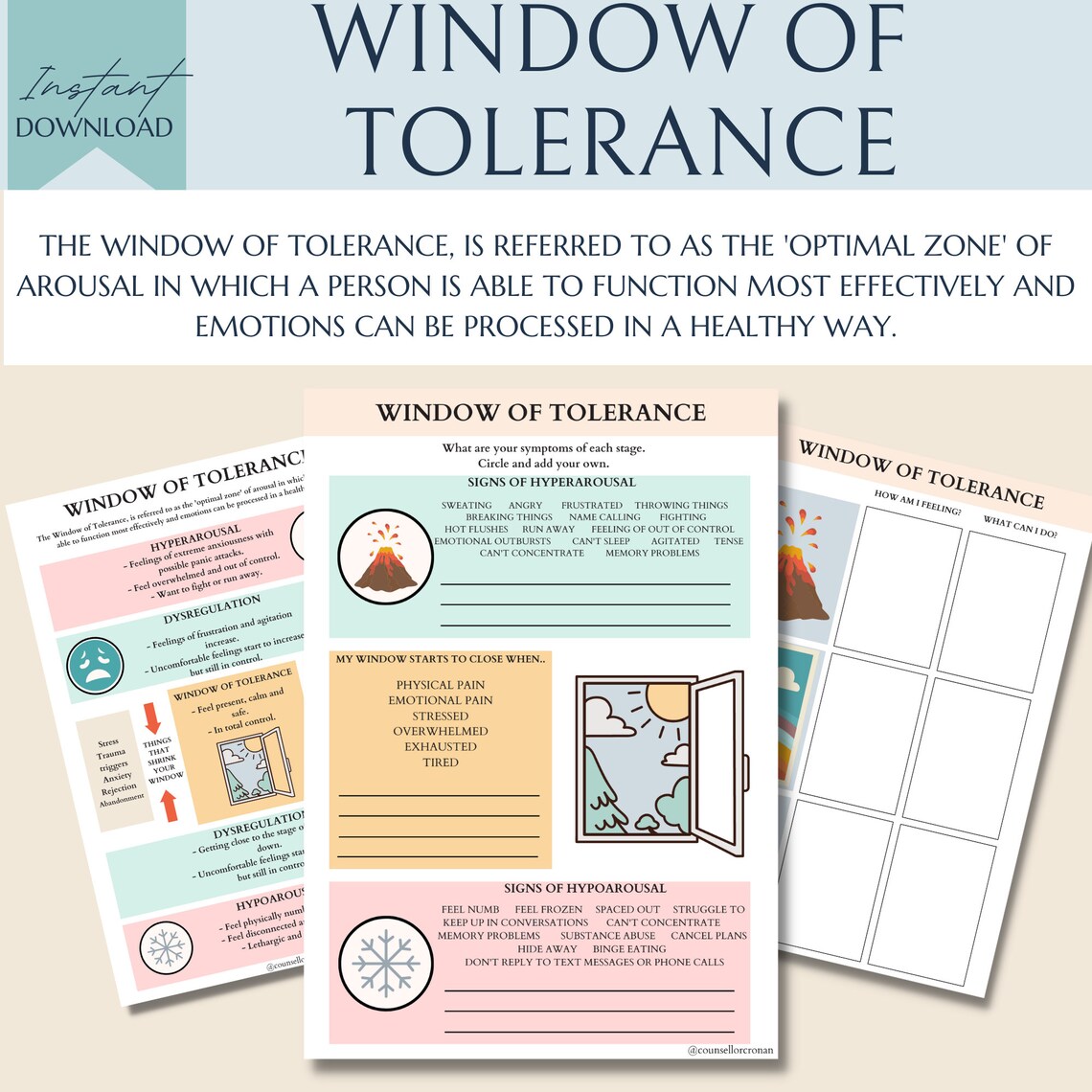 Window of Tolerance Arousal States Emotional Regulation - Etsy Canada