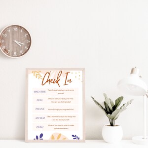 Self-care Check-in Poster Therapy Office Decor Therapy Office | Etsy ...