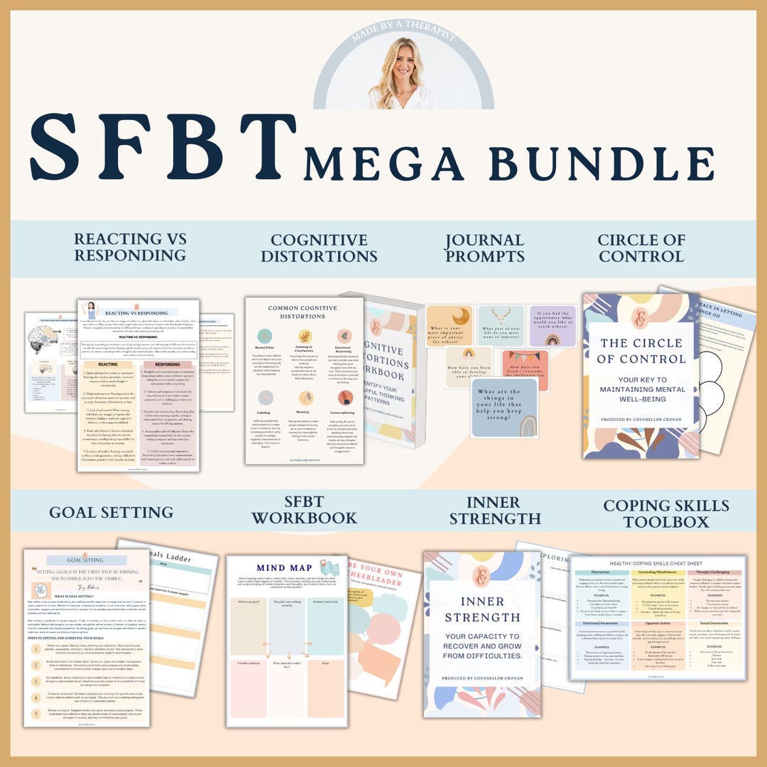 Solution Focused Therapy Mega Bundle, Goals, Inner Strength, Therapy ...