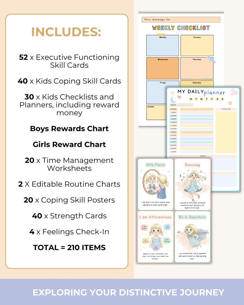MEGA - Over 200 Items. Children ADHD Executive Functioning Printables ...