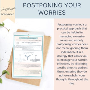 Postponing Worries. Putting Thoughts on Hold. Worry Time. Anxiety ...