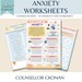 Anxiety Worksheets, Therapy Office Resources, Anxiety Bundle, Social ...