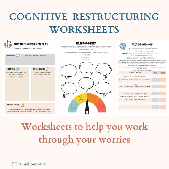 Cognitive Restructuring Worksheets Unhelpful Thinking | Etsy Hong Kong