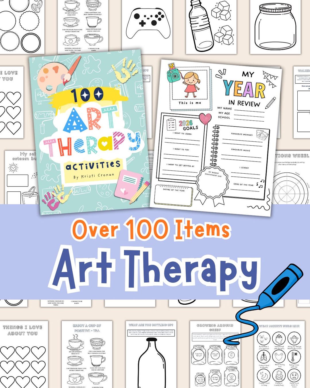 Art Therapy - 100 Worksheets for Social-emotional Learning. Life Skills ...