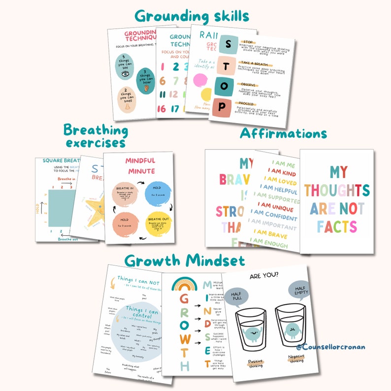 Kids Coping Skills Calm Cards Mindfulness Cards Grounding - Etsy