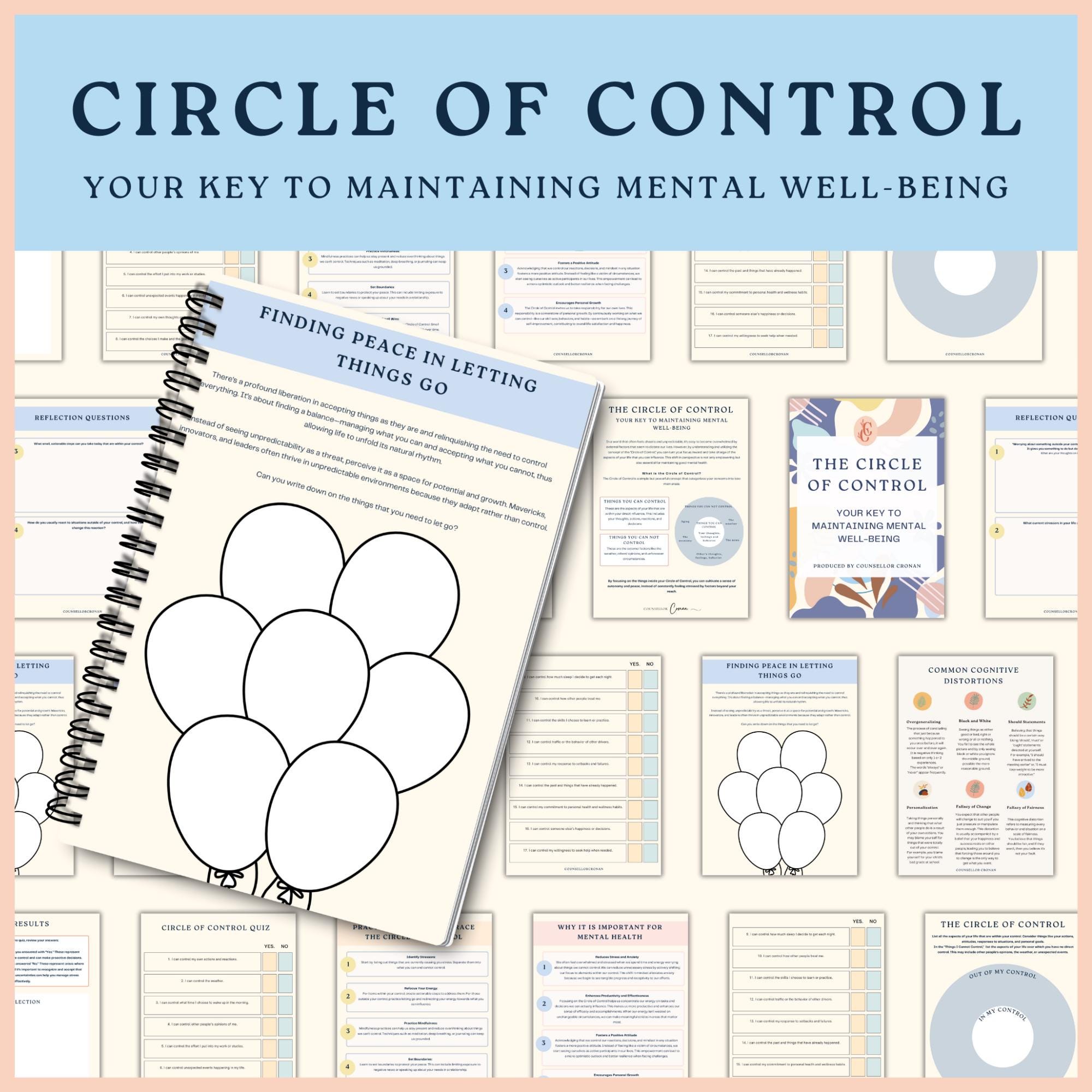 Circle of Control Activity Book, Worry Book, Worry Worksheets ...