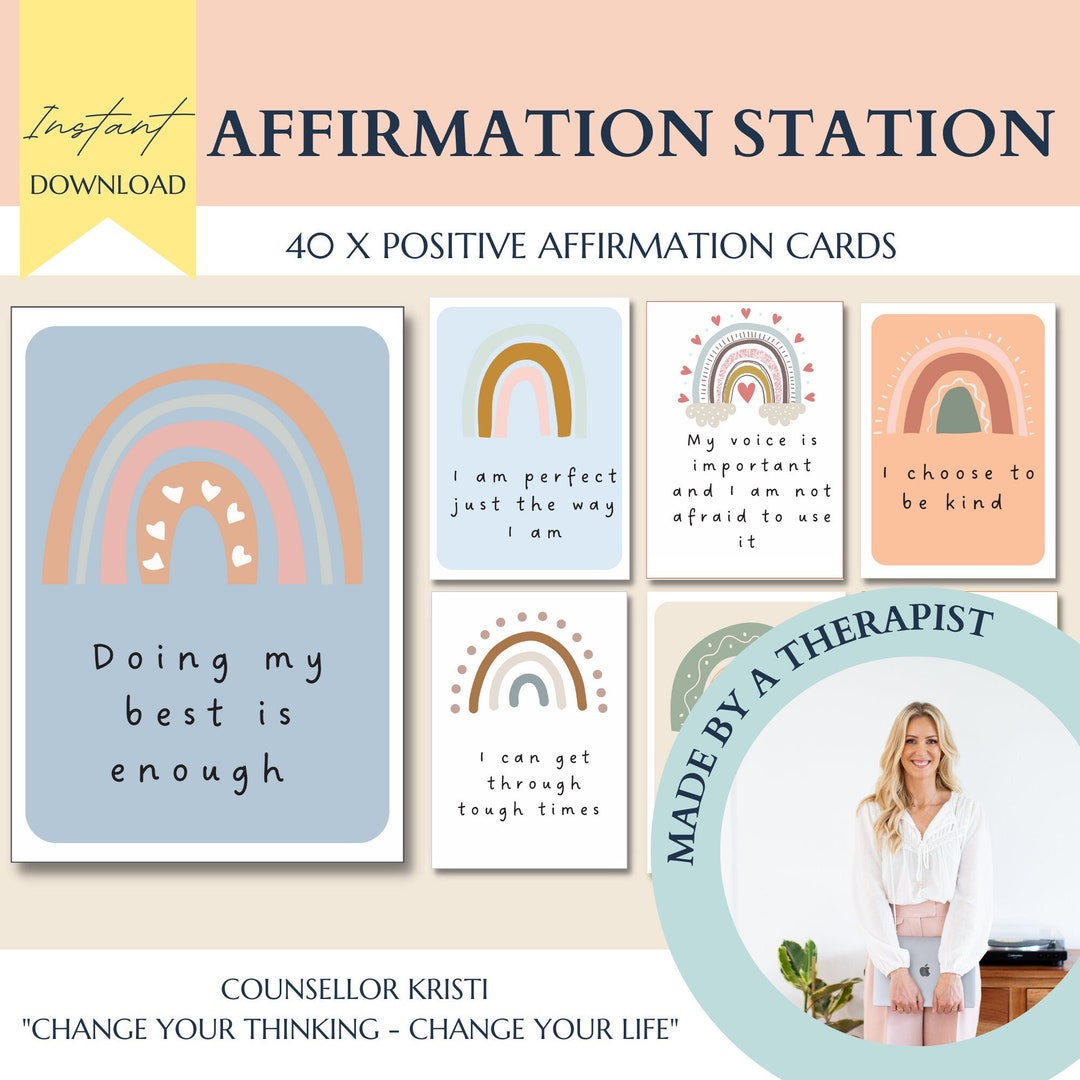 Affirmation Station Cards Positive Quote Flash Cards - Etsy Canada