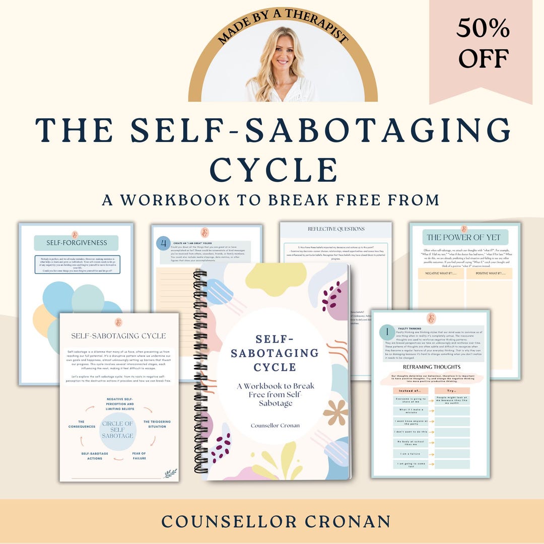 The Self-sabotaging Cycle: Break Free. Self-worth Therapy Workbook ...