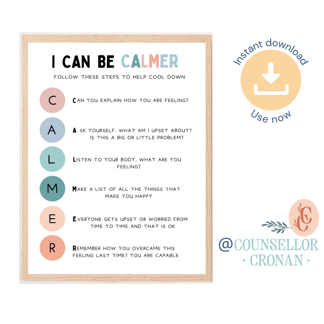 I Can Be Calmer Poster, Calming Down Corner, Mindfulness Poster ...