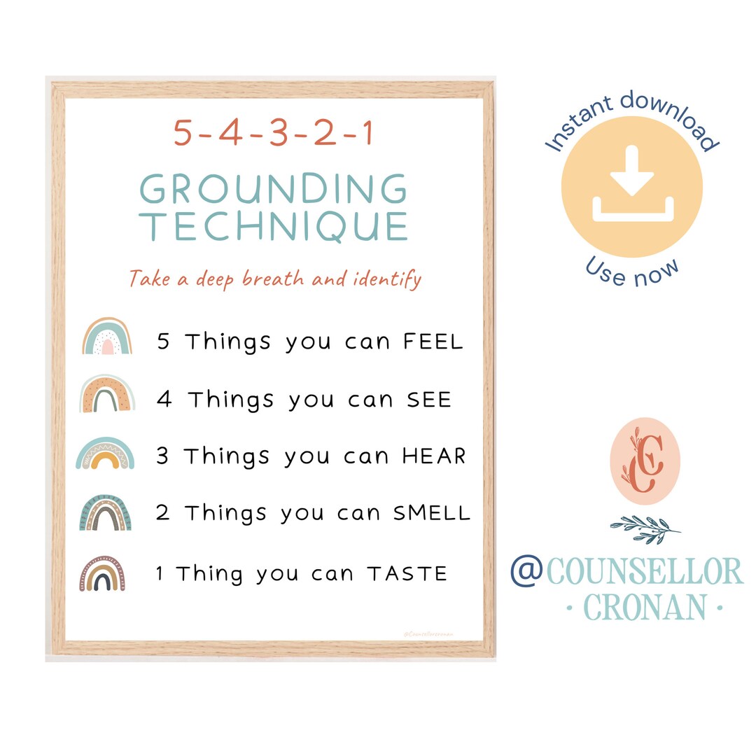 Calming Technique Poster, Grounding Strategies, Social Emotional ...