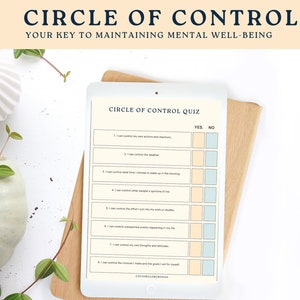 Circle of Control Worksheets, Anxiety Relief Workbook, Self Regulation ...