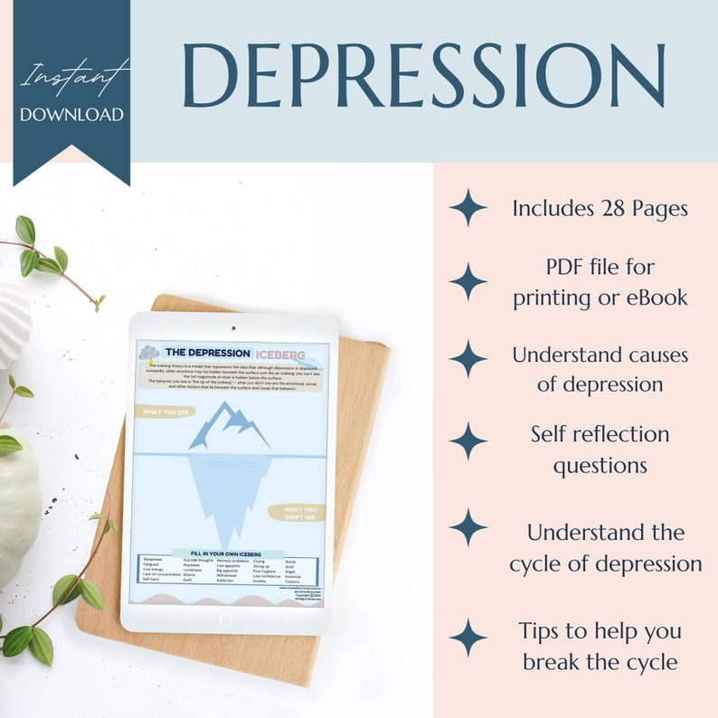 Depression Worksheets Therapy Worksheets Therapist Tools - Etsy