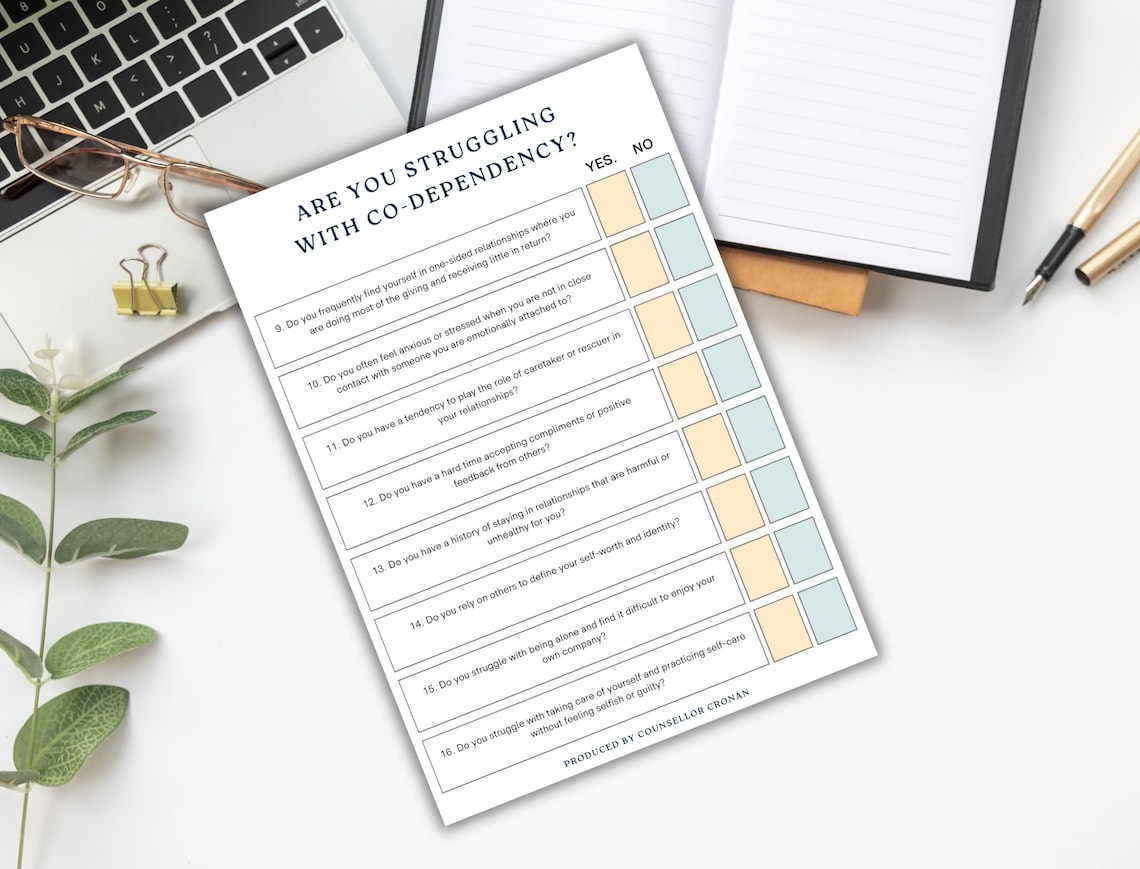 Co-dependency Fillable Worksheets. Self-reflection. Healthy ...