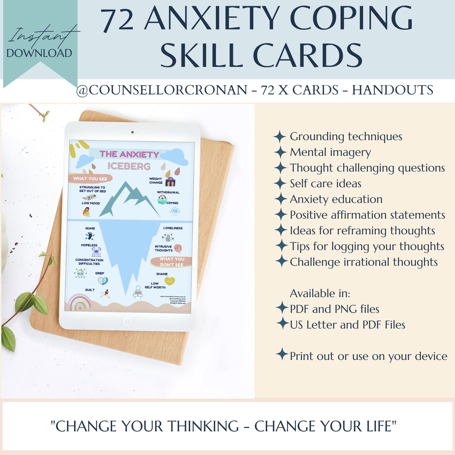 Anxiety Affirmation Cards Therapy Tools Calming Down Corner - Etsy