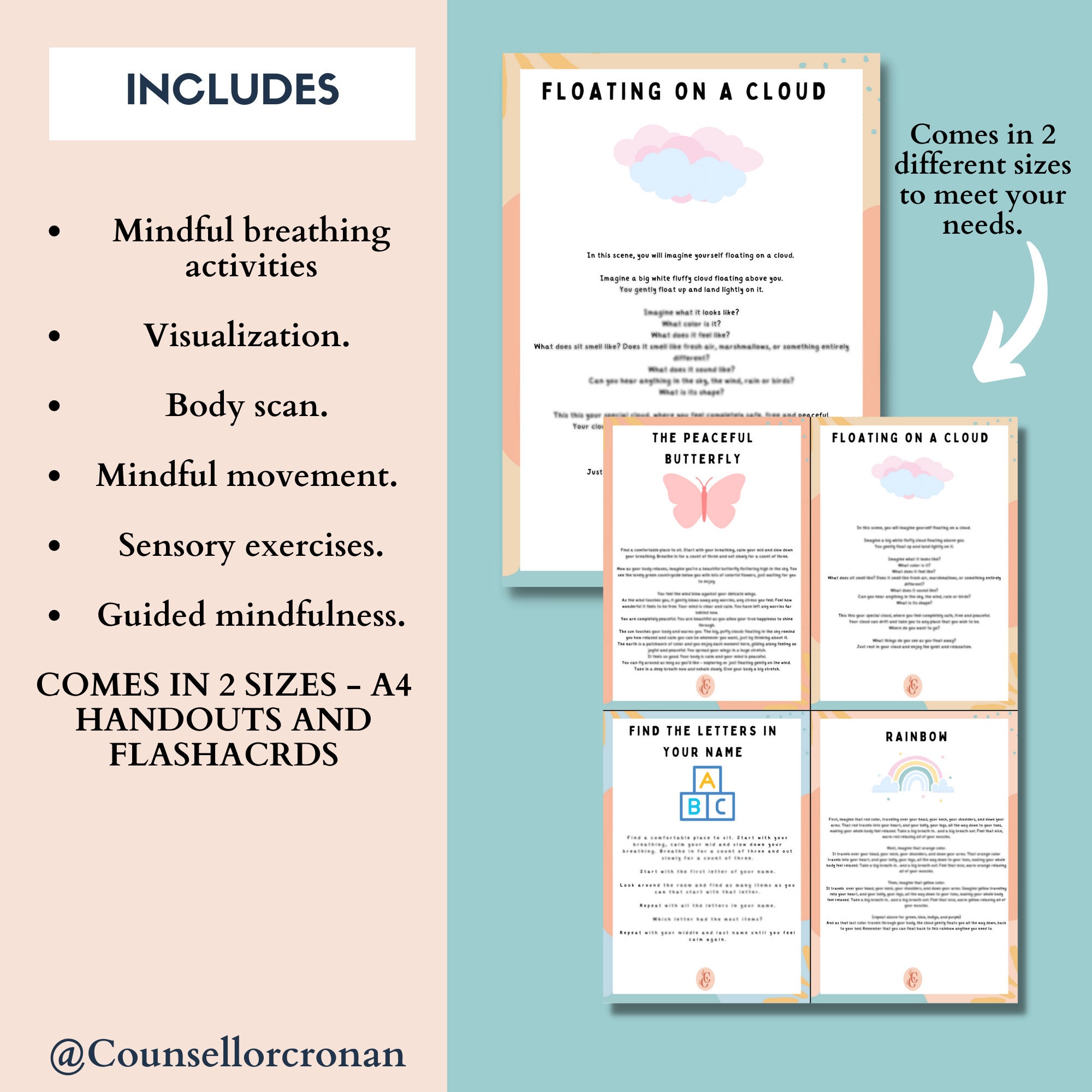 Guided Mindfulness Cards Scripted Meditation Handouts - Etsy