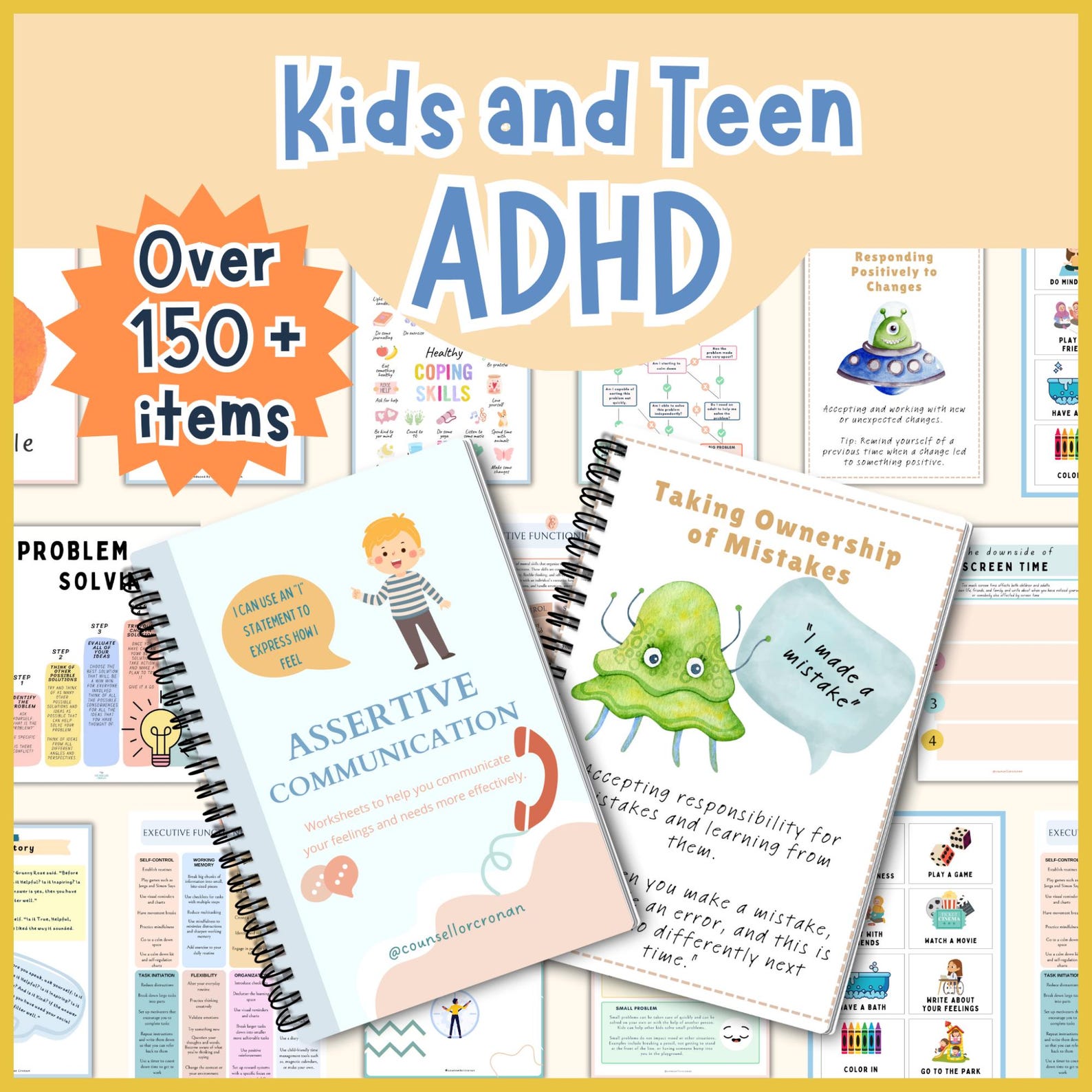 Kids and Teen ADHD Coping Strategies Bundle. ADHD Journal, ADHD Planner ...