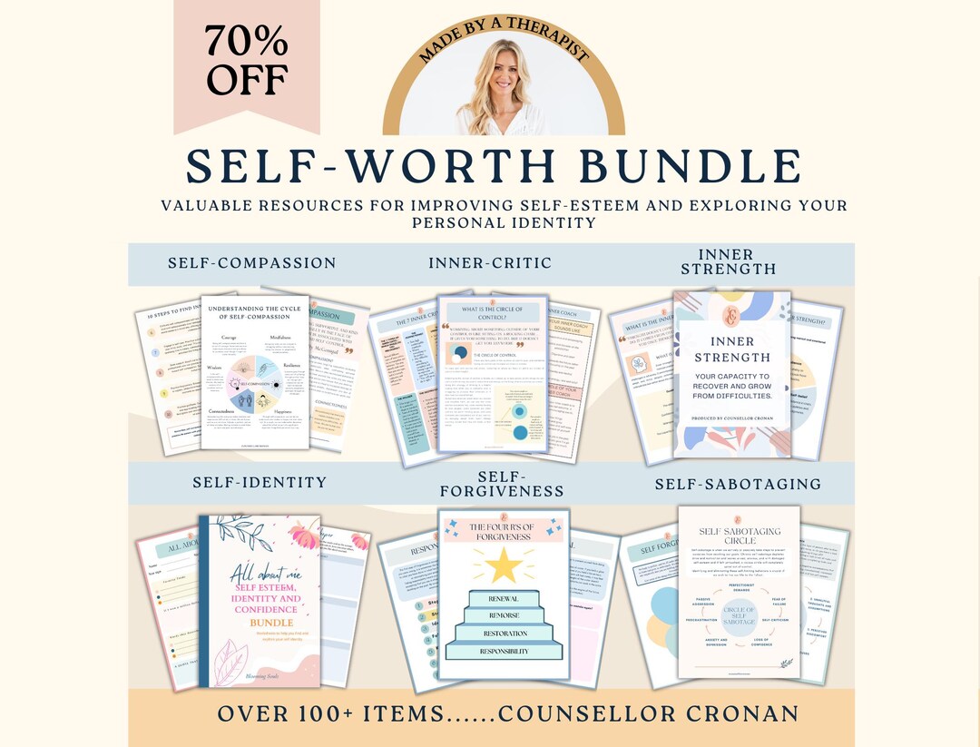 Self Worth Worksheet and Cards Bundle, Self Esteem, Confidence, Teen ...