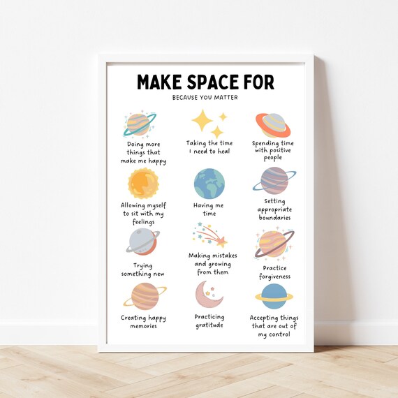 Make Space Poster Mental Health Art Social Emotional - Etsy